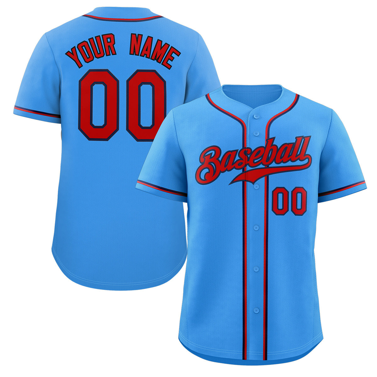 Cusomt Powder Blue Baseball Jerseys | Personalized Uniforms - KXKSHOP ...